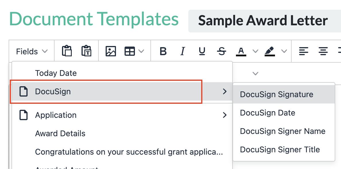 Using DocuSign Tags in a Document Template – WizeHive