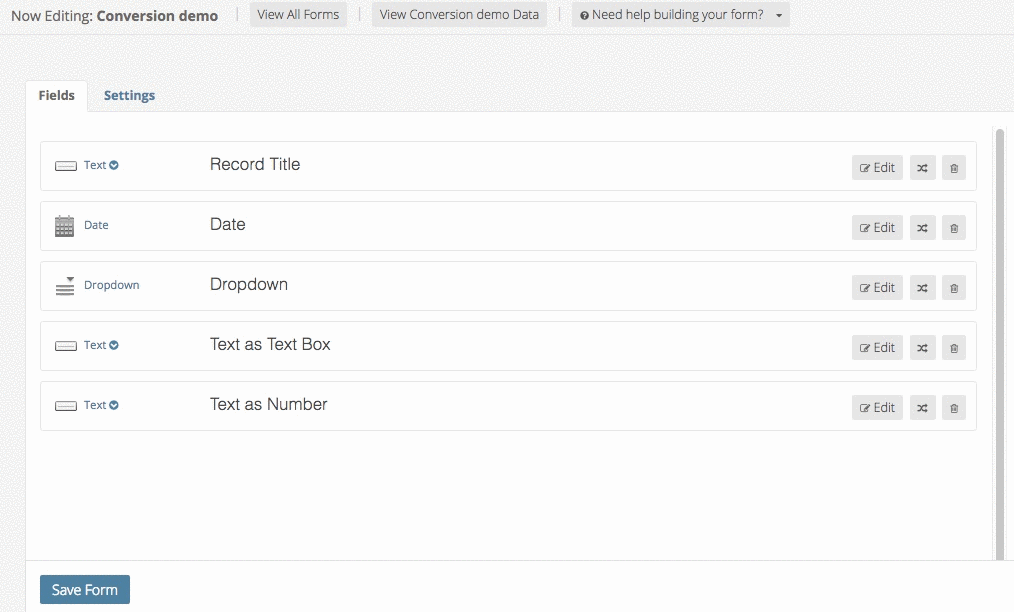 Converting Field Types – WizeHive
