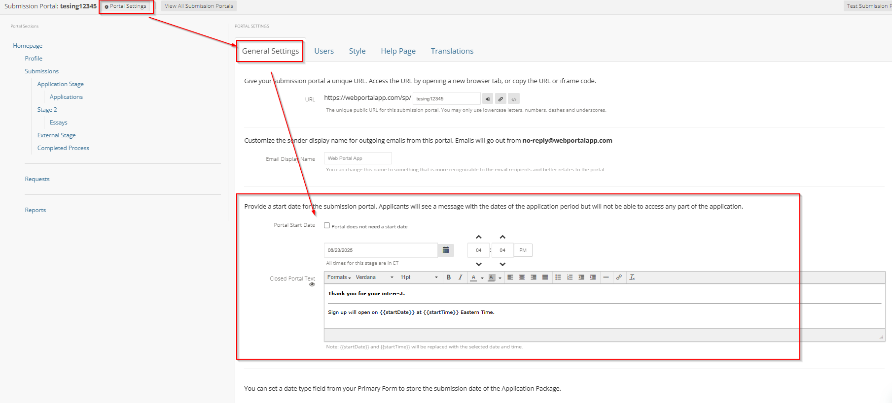Submission Portal Start Date – WizeHive