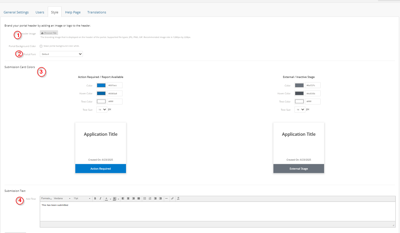 Submission Portal Settings – WizeHive